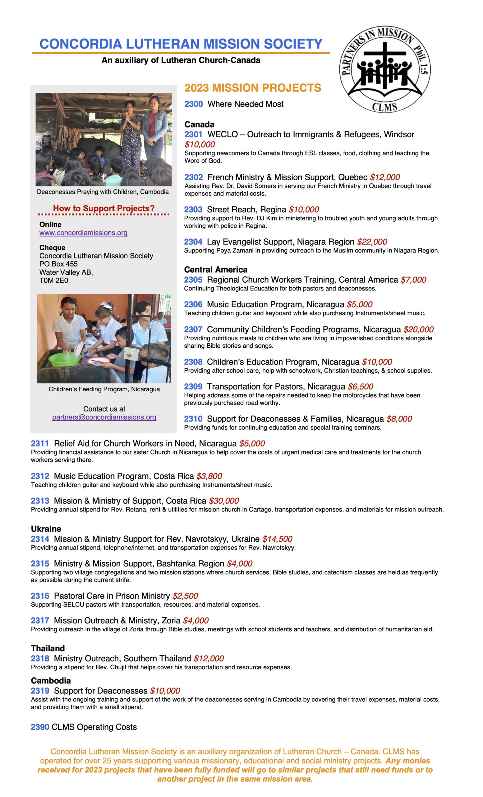 2023 Mission Poster - Concordia Lutheran Mission Society